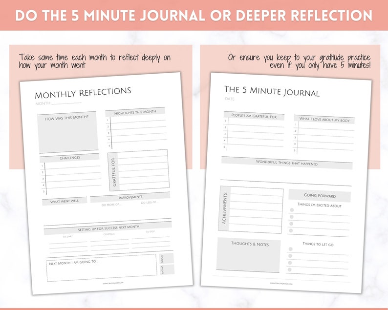 Printable Gratitude Journal BUNDLE Mindfulness Log Gratitude | Etsy