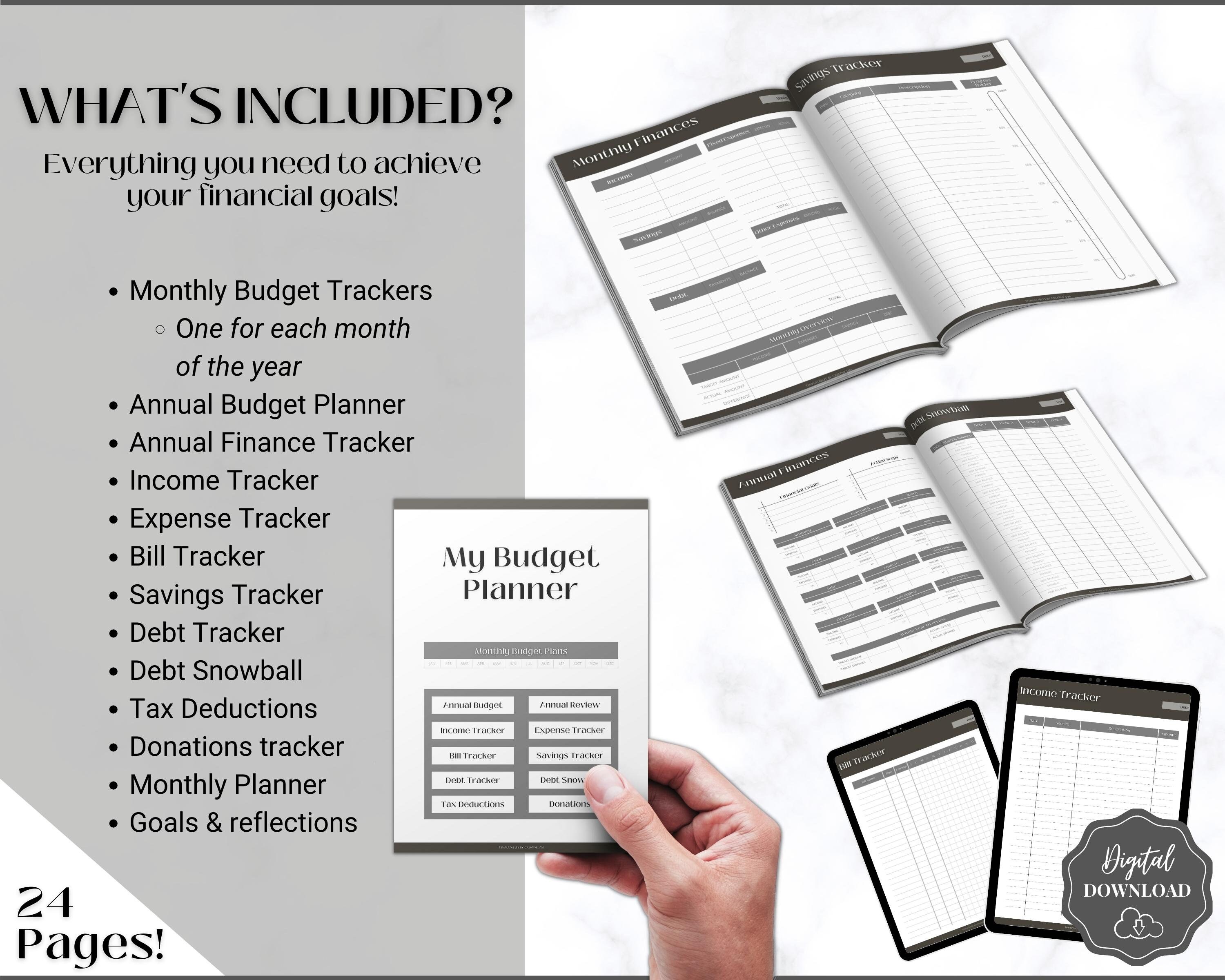 Budget Planner Printable BUNDLE Financial Tracker Savings | Etsy