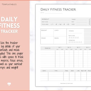 Fitness Planner, Weight Loss Tracker, BUNDLE, Workout Planner Fitness ...