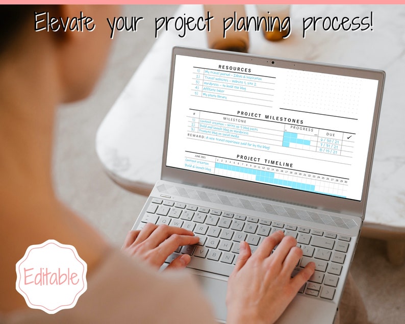 EDITABLE Project Planner Printable. Template BUNDLE Work - Etsy