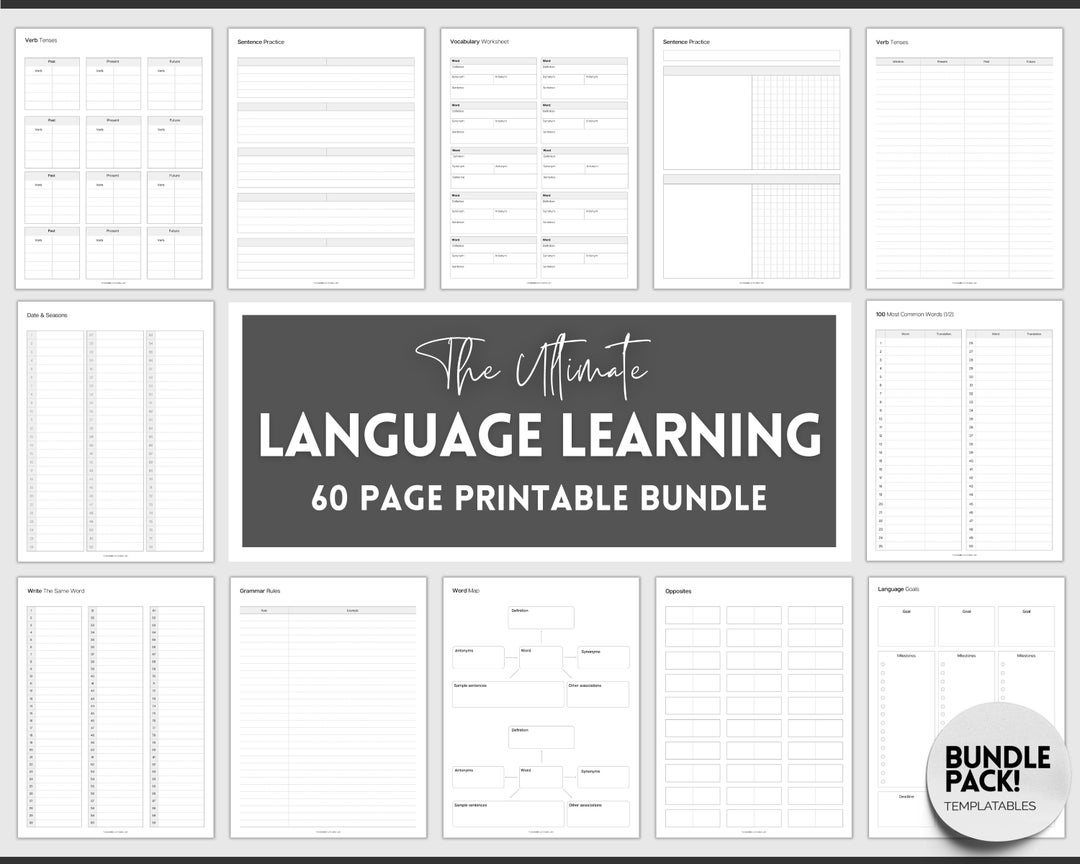 Language Learning Planner, Study Korean, Japanese, Spanish, French ...