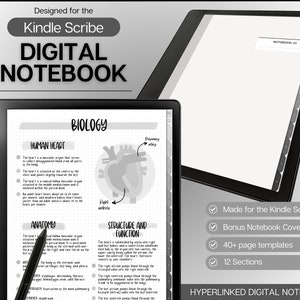 Digital Notebook, Kindle Scribe, 40 Page Templates, Hyperlinked Note ...