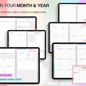 COLORFUL Digital Planner, 2024 2025 Goodnotes Planner, Daily Weekly ...