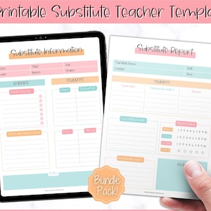 Substitute Teacher Note, Printable Teacher Planner Template, While You ...