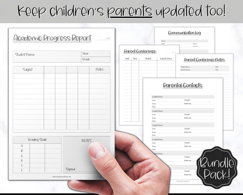 TEACHER Planner Printable, 50+ Pg BUNDLE, Homeschool Teacher, Academic ...