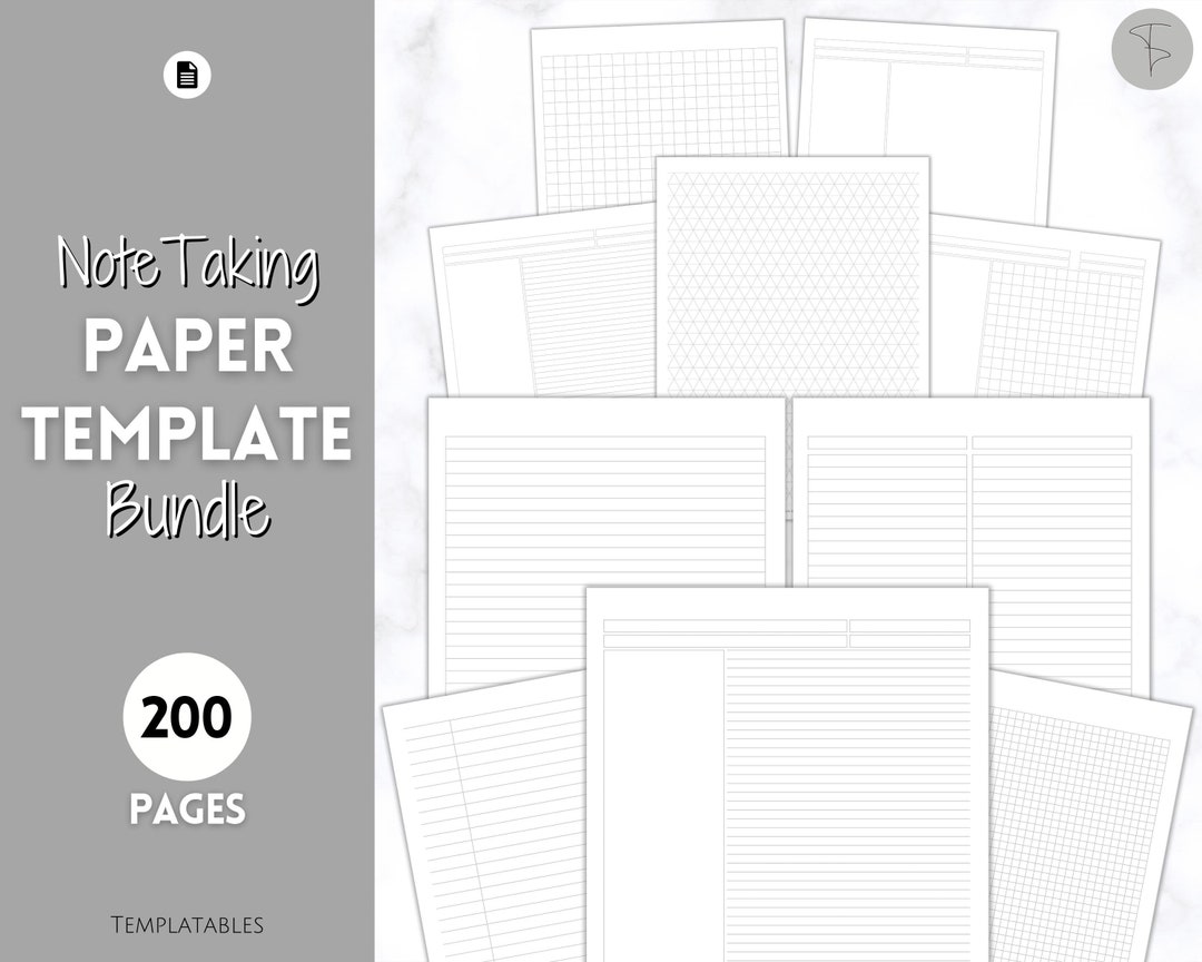 Note-taking Templates, Printable Paper, Note Taking Journal, Cornell ...