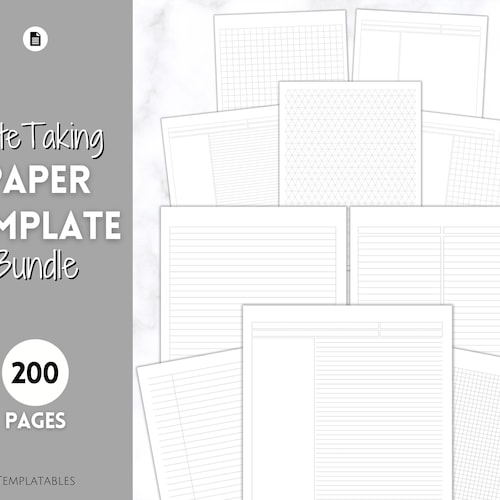 Grid Line Dot Paper Printables Note-taking Templates Graph - Etsy