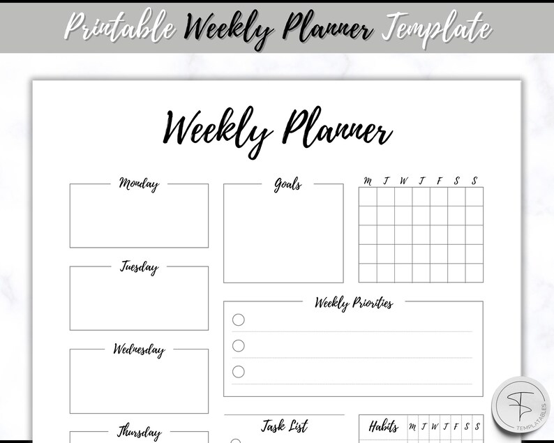 Weekly Planner Bullet Journal Template Bujo Weekly Schedule - Etsy
