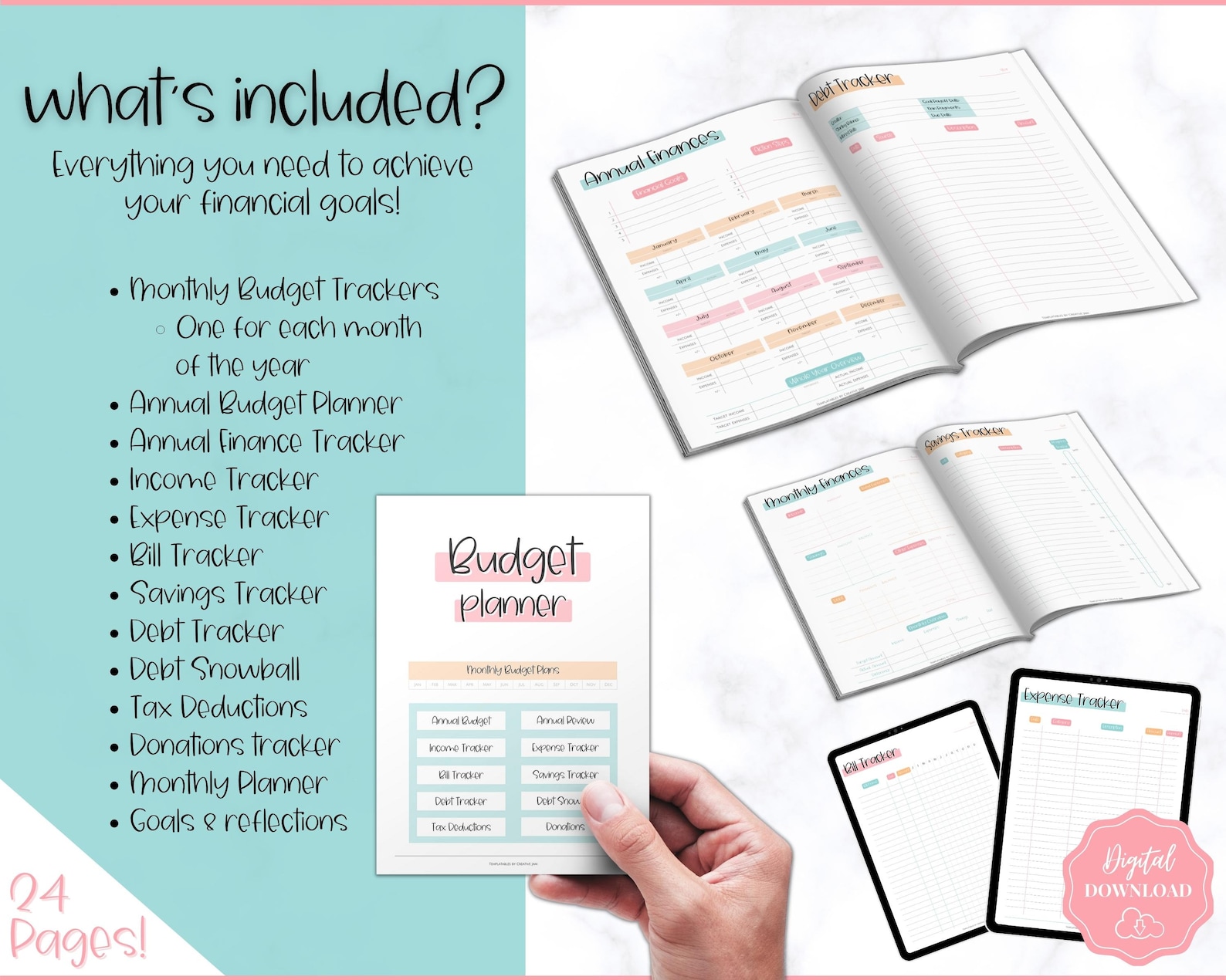Ultimate Budget Planner Printable BUNDLE, Financial Tracker, Savings ...
