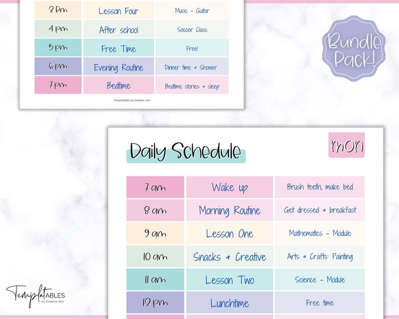 Kids Daily Schedule Homeschool Weekly Planner Daily Routine - Etsy