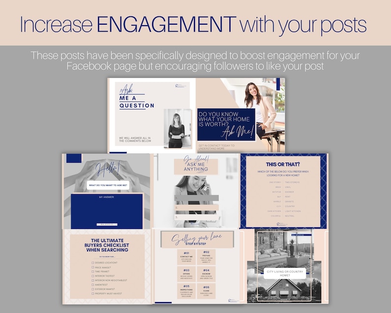 65 REALTOR Facebook Post Templates. Real Estate Facebook Templates ...