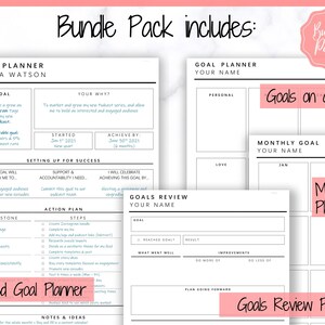 EDITABLE Goal Planner, 2024 Goals Tracker, Goal Planner Kit, 2024 New ...