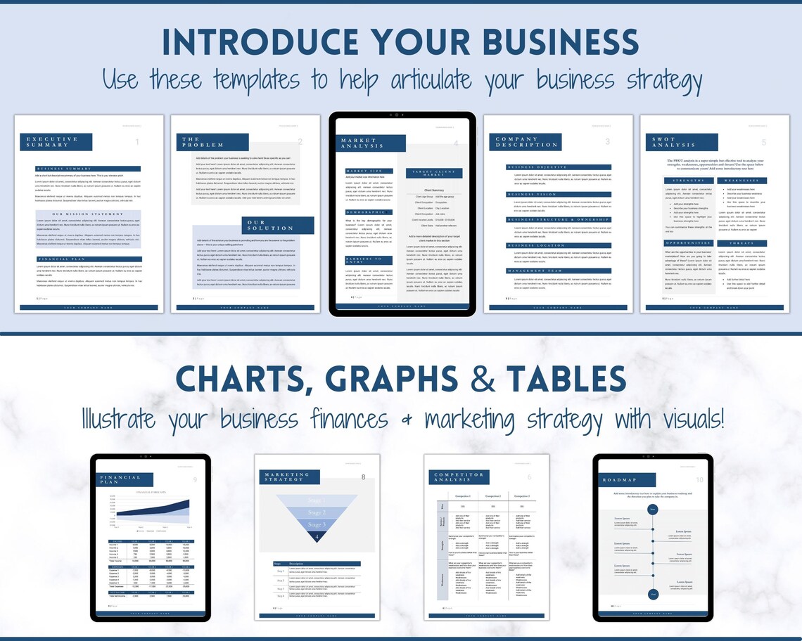 Small Business Plan Template, Business Planner Proposal, Start up ...