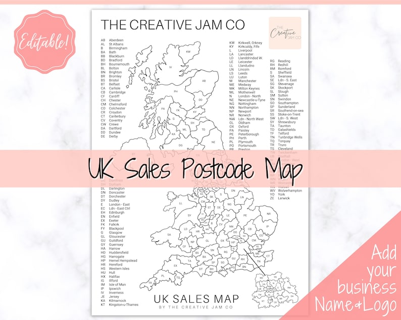 UK Postcode Sales Map Business Sales Map Colour in Maps - Etsy UK