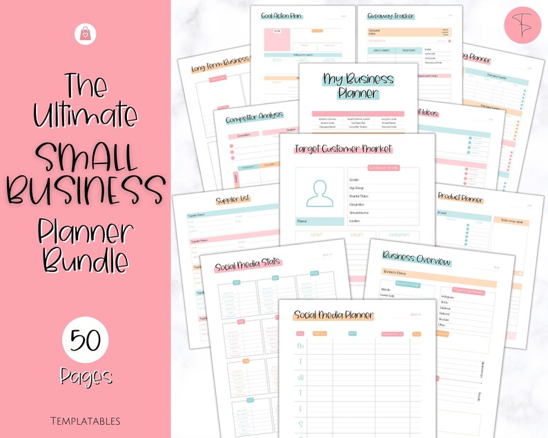 Printable Small Business Planner BUNDLE Business Planner - Etsy UK