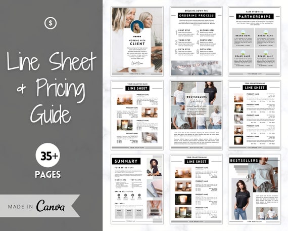 Line Sheet Template Editable Wholesale Catalog Pricing & - Etsy UK
