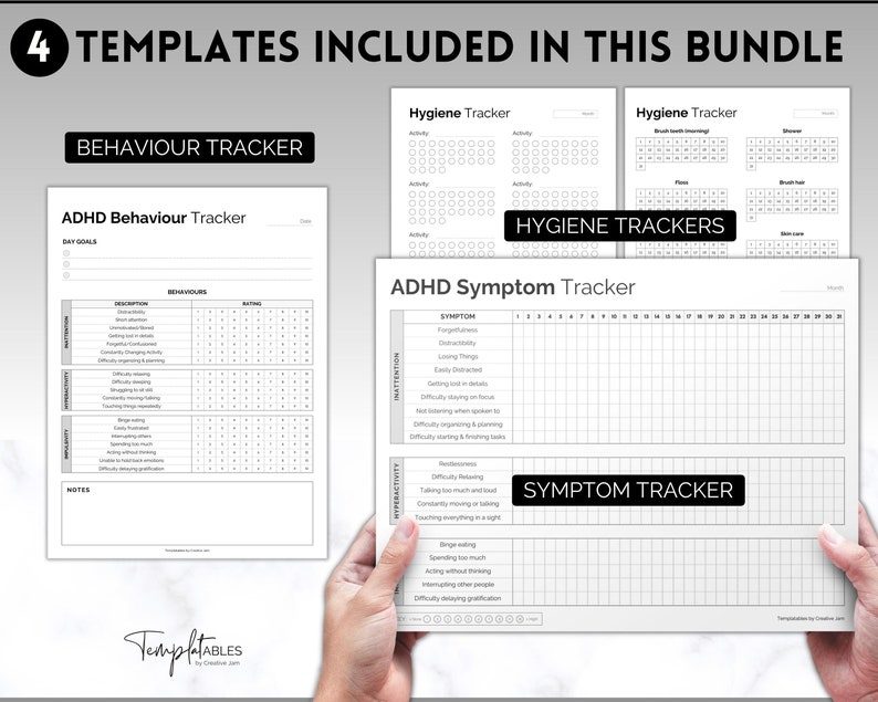 ADHD Symptom Tracker Behavior & Hygiene Tracker BUNDLE - Etsy