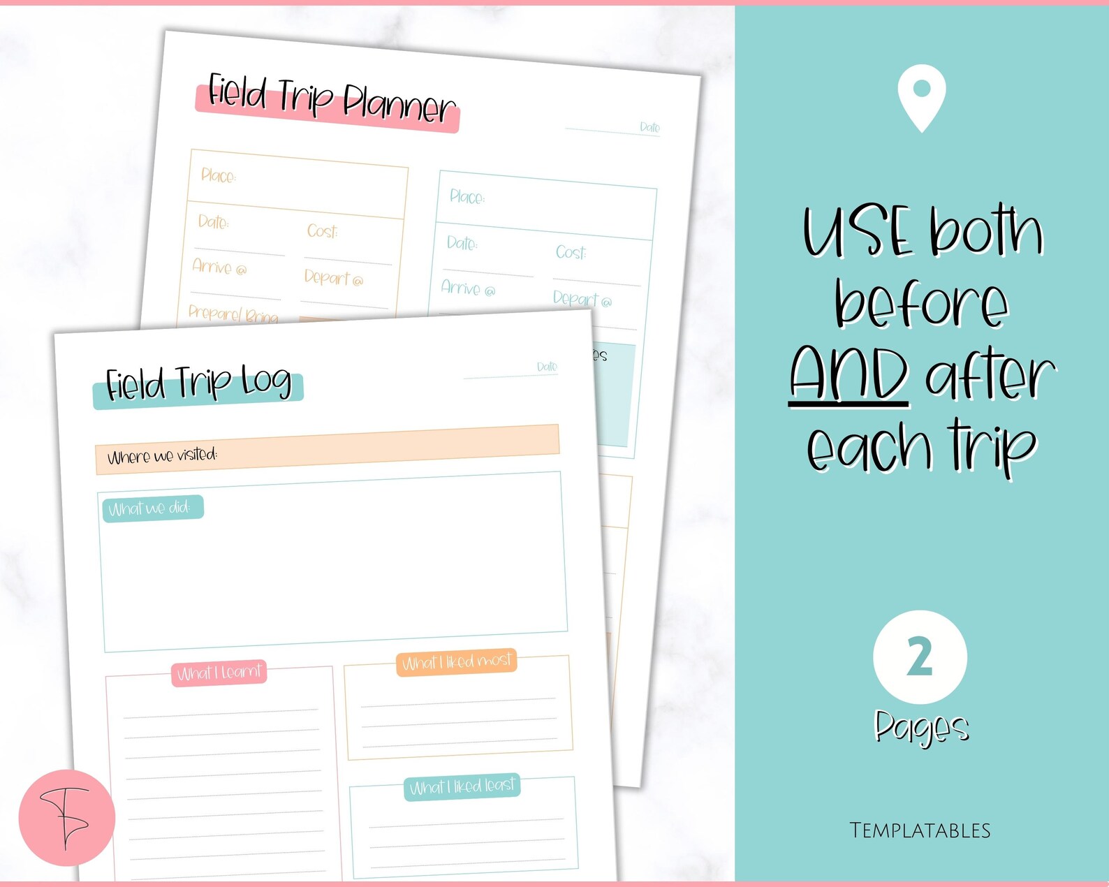 Field Trip Planner BUNDLE, Printable Field Trip Log, Homeschool Planner ...