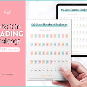 50 Book Challenge Printable, Reading Challenge BUNDLE, 50 Books, Kids ...