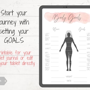 Body Measurement Fitness Planner for Weight Loss. Template Tracker ...