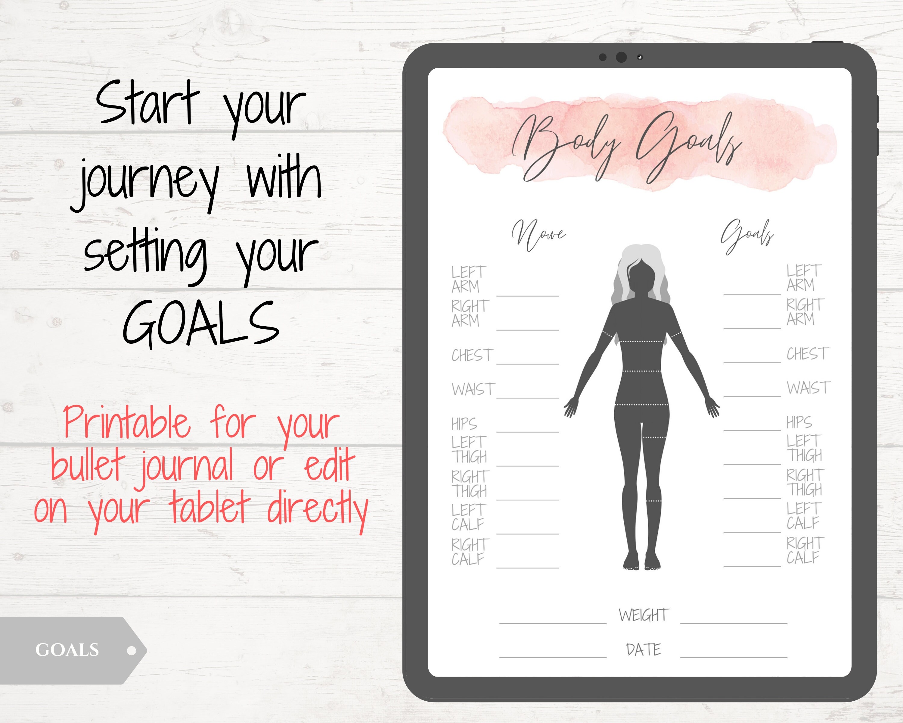 Body Measurement Fitness Planner for Weight Loss. Template - Etsy UK