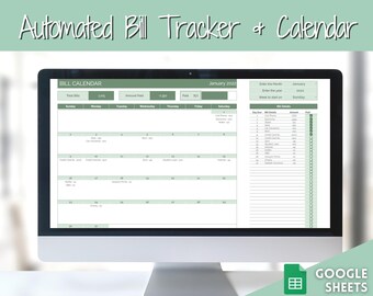 Bill Tracker Calendar Google Sheets Monthly Bill Planner Spreadsheet ...