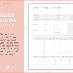 Fitness Planner, Weight Loss Tracker, BUNDLE, Workout Planner Fitness ...