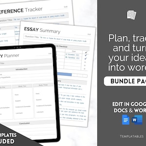 8 Page EDITABLE Essay Planner BUNDLE for Students Essay - Etsy
