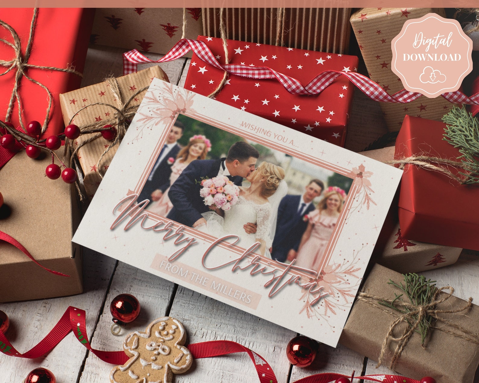 Photo Christmas Card Template 5x7 Christmas Card Template - Etsy