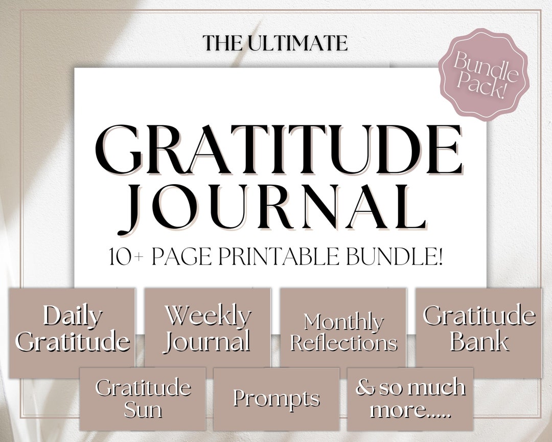 Printable Gratitude Journal BUNDLE Mindfulness Log Gratitude - Etsy