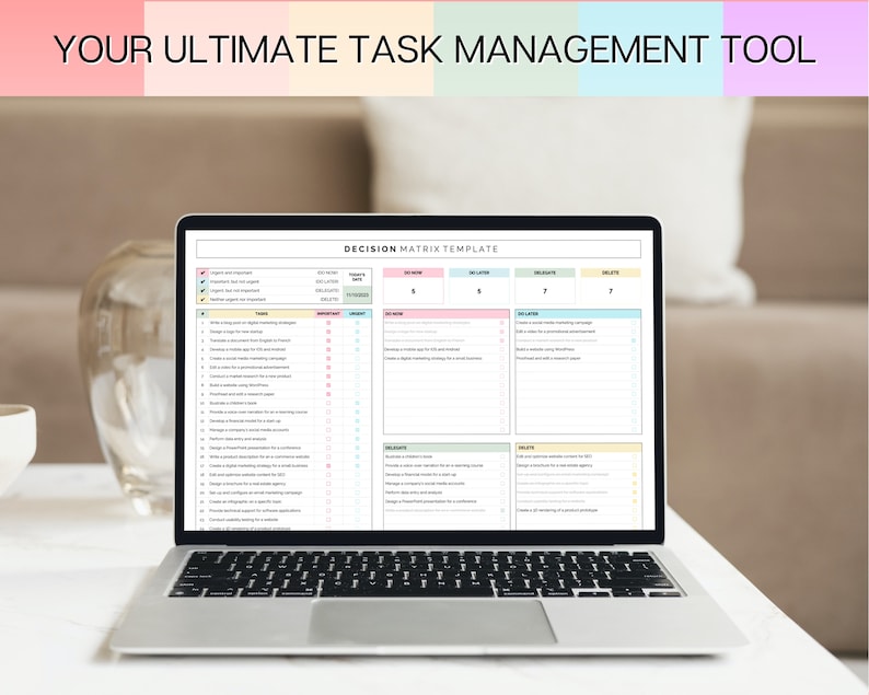 Decision Matrix, Task Priority Tracker Template, Google Sheets ...