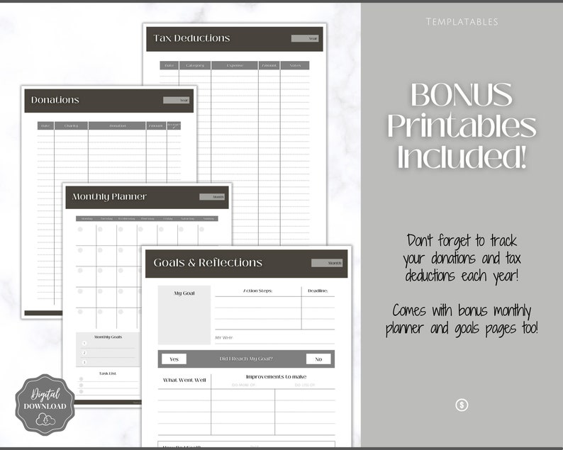 Financial Planner Printable BUNDLE Budget Template Savings | Etsy