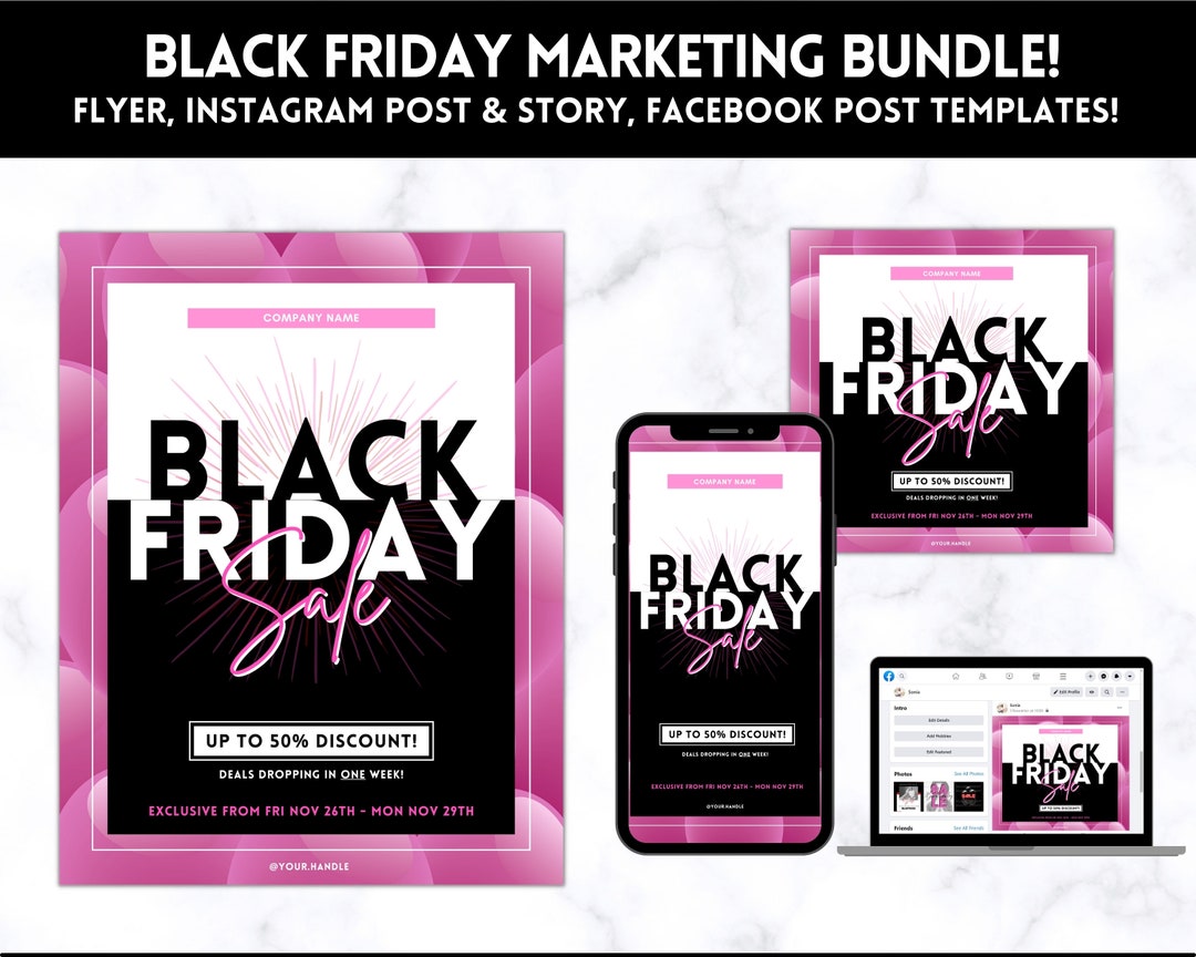 BLACK FRIDAY BUNDLE! Flyer Template, Instagram Post & Story, Facebook ...