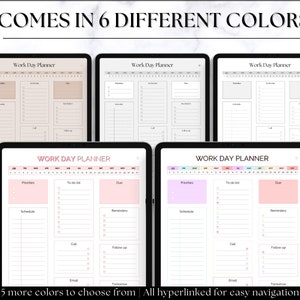Work Planner, Digital Planner, Work Day Organizer, Daily Planner, Work ...