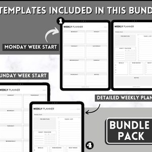 EDITABLE Weekly Planner Template BUNDLE, Week at a Glance, Weekly ...