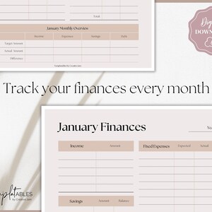 SIMPLE MONTHLY Budget Planner Printable, Financial Tracker Template ...