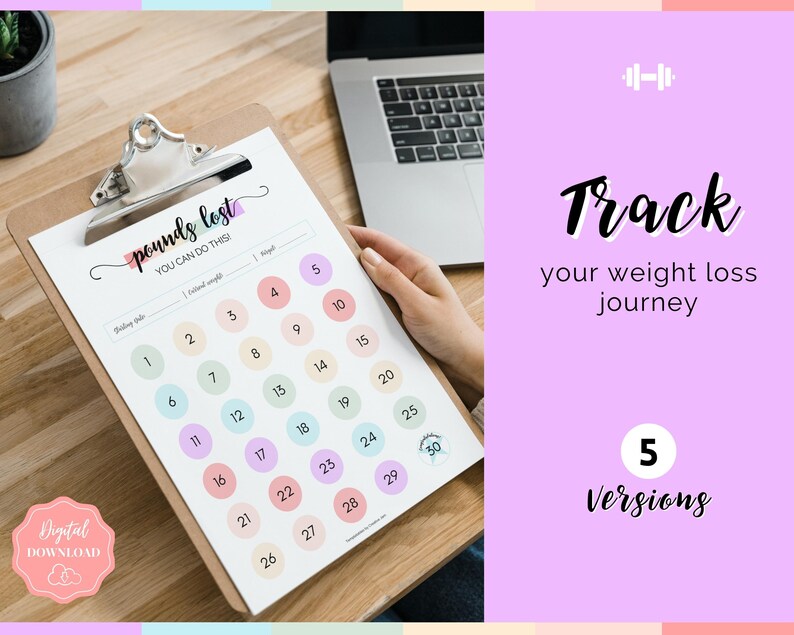 Pounds Lost Tracker 20 Lbs Pack of 5 Weight Loss Trackers - Etsy