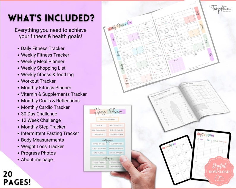 Fitness Planner Weight Loss Tracker BUNDLE Workout Planner - Etsy