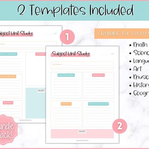 Unit Study Planner, Printable Homeschool Planner Template, Home School ...