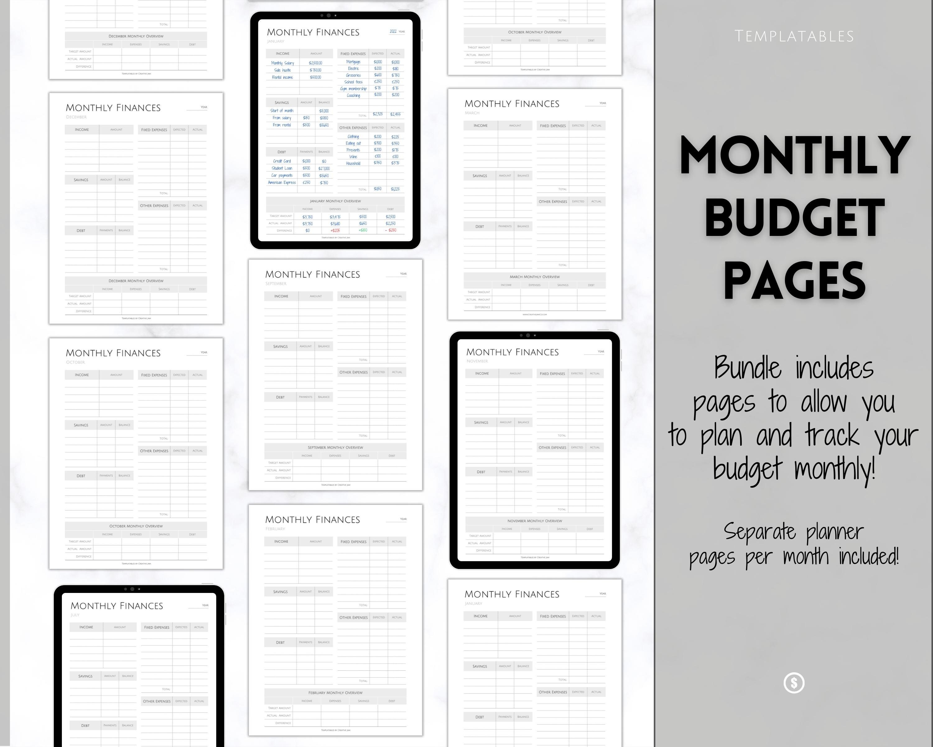 Ultimate Budget Planner Printable BUNDLE, Financial Tracker, Savings ...