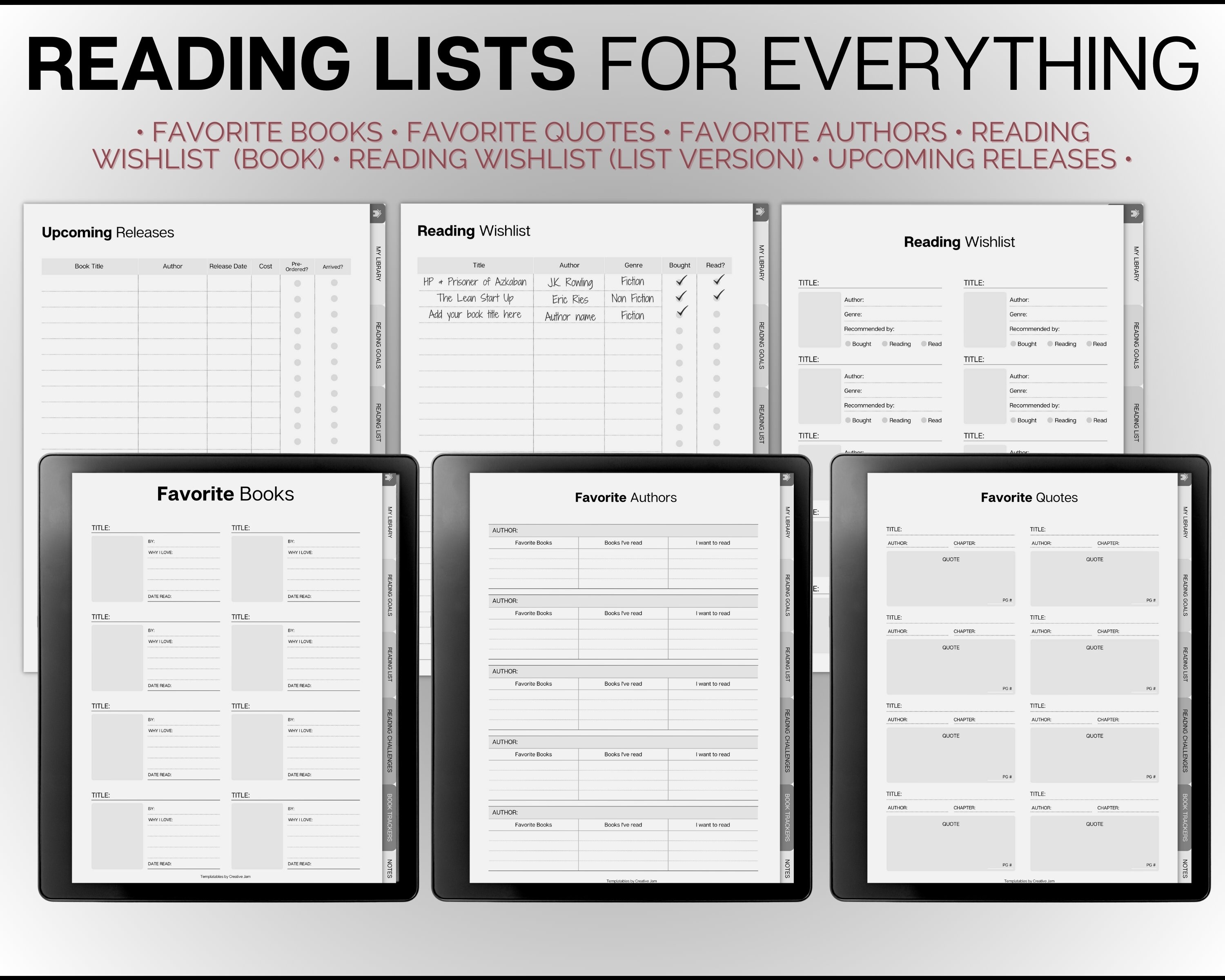 Digital Book Journal, Templates for Kindle SCRIBE, Digital Reading ...