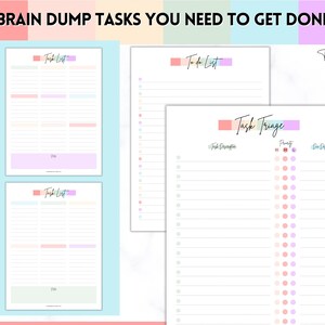 Brain Dump Printable BUNDLE, to Do List, ADHD Planner, Daily Template ...