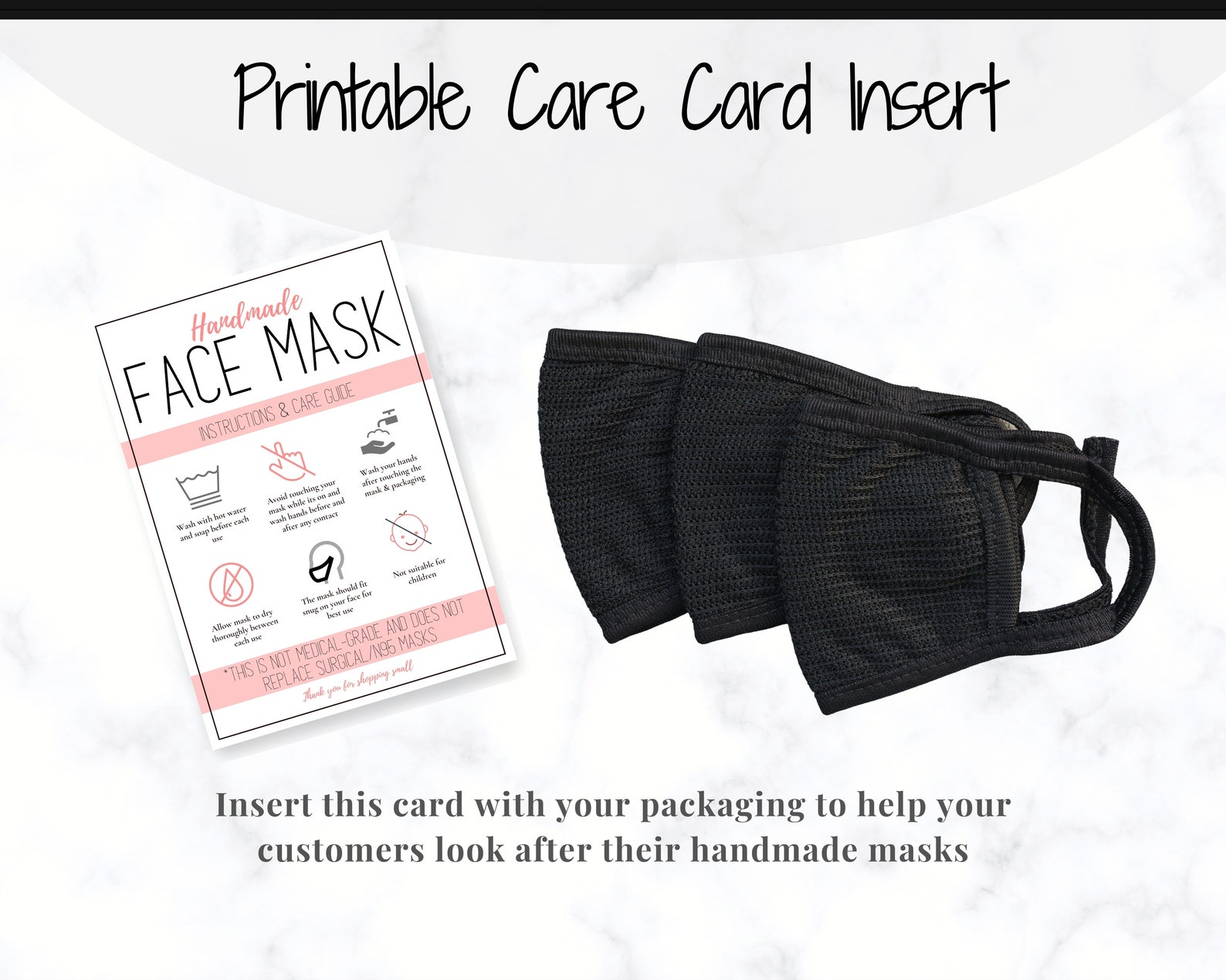 Face Mask LABEL CARE CARD How to Handle Order Card Face Mask - Etsy