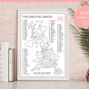 EDITABLE UK Postcode Sales Map, Business Colour in Map, Etsy Sales ...