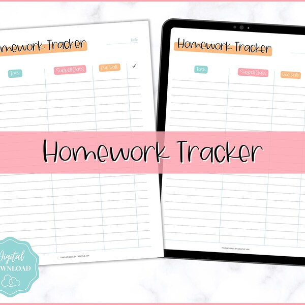 Homework Planner - Etsy