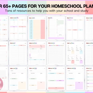 65pg HOMESCHOOL Planner Printable, 2024 2025 Home School Teacher ...