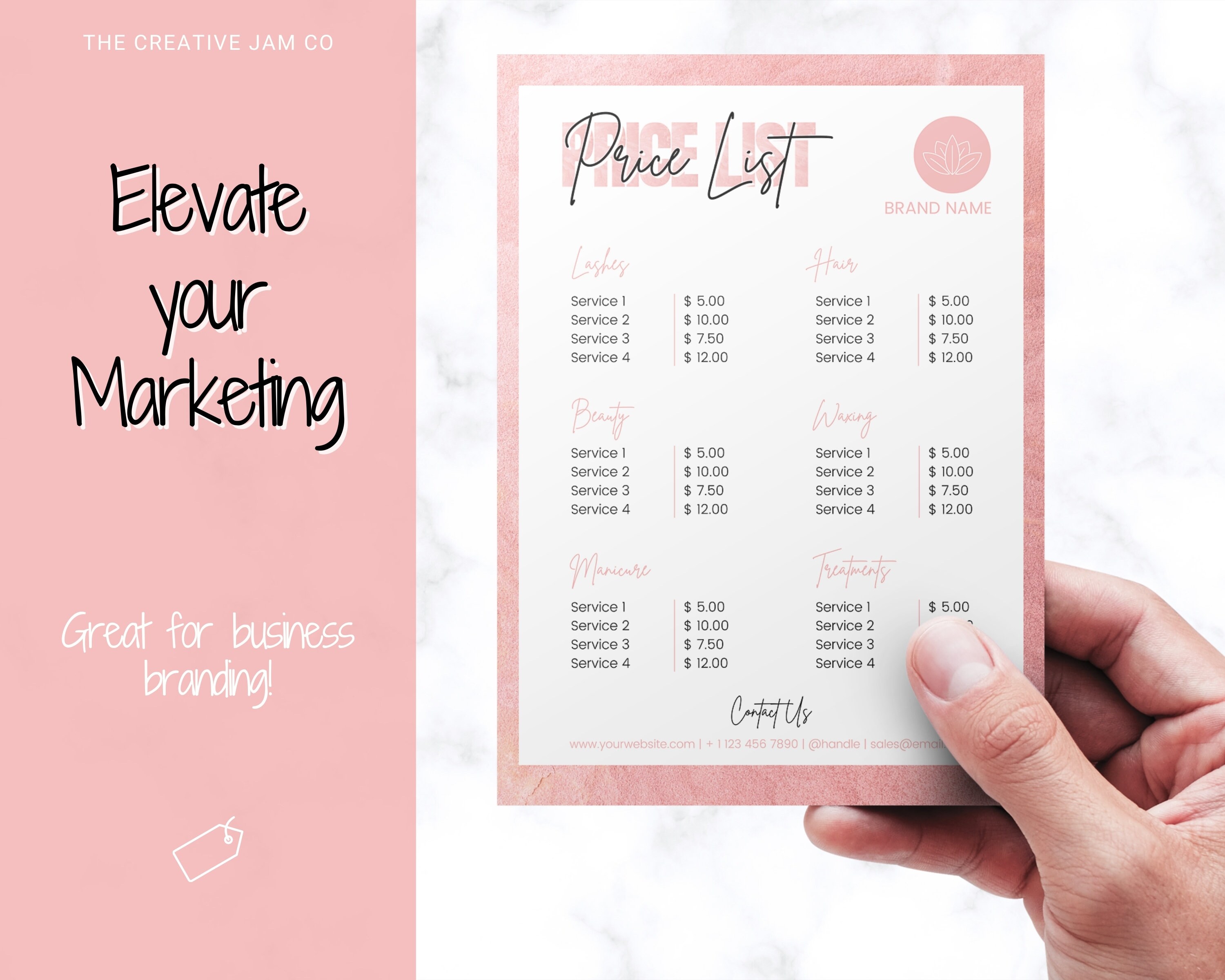 EDITABLE PRICE LIST Template Price Sheet Pricing Guide Hair | Etsy