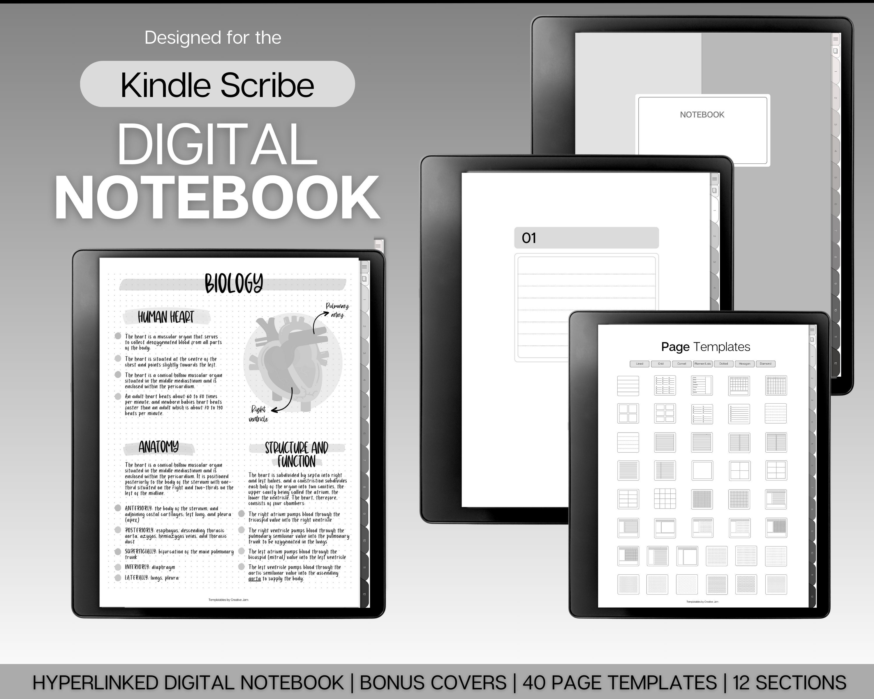 Kindle Scribe | Digital Notebook Template | 40+ Page Templates ...