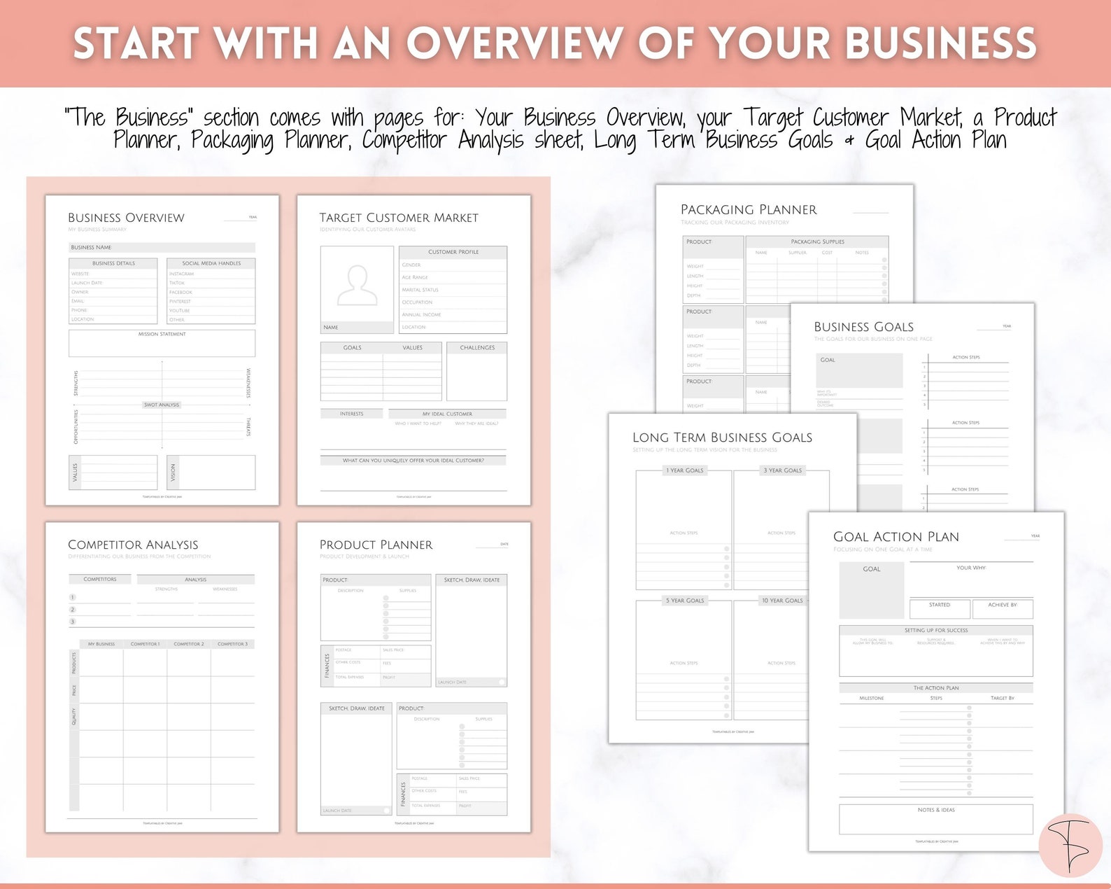 Business Planner Printable BUNDLE Small Business Planner - Etsy
