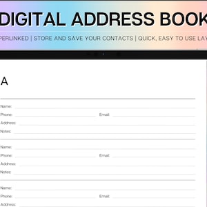 Digital Address Book With Tabs, Contact List, Guest Address Notebook ...